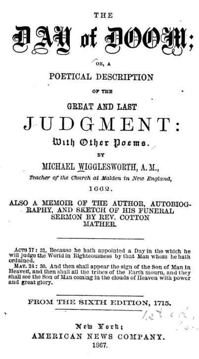 The Day of Doom: A Poem About Hell – Michael Wigglesworth ...
